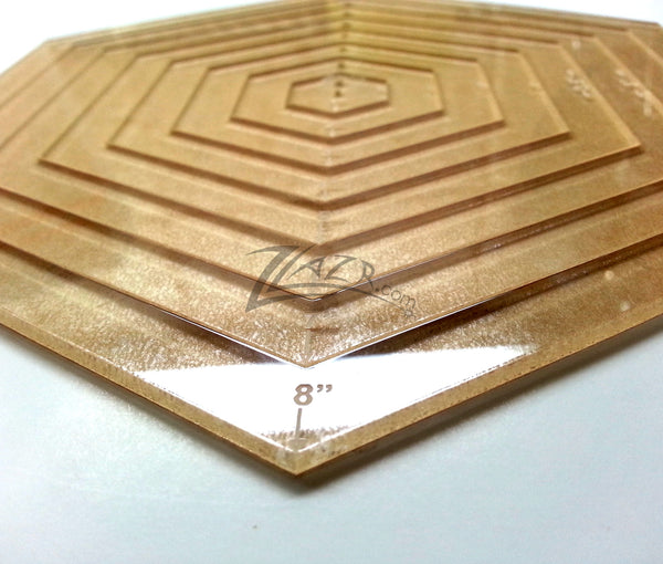 Template Nested Hexagon 8" Plexiglass Quilting Stencil Longarm – ZLazr